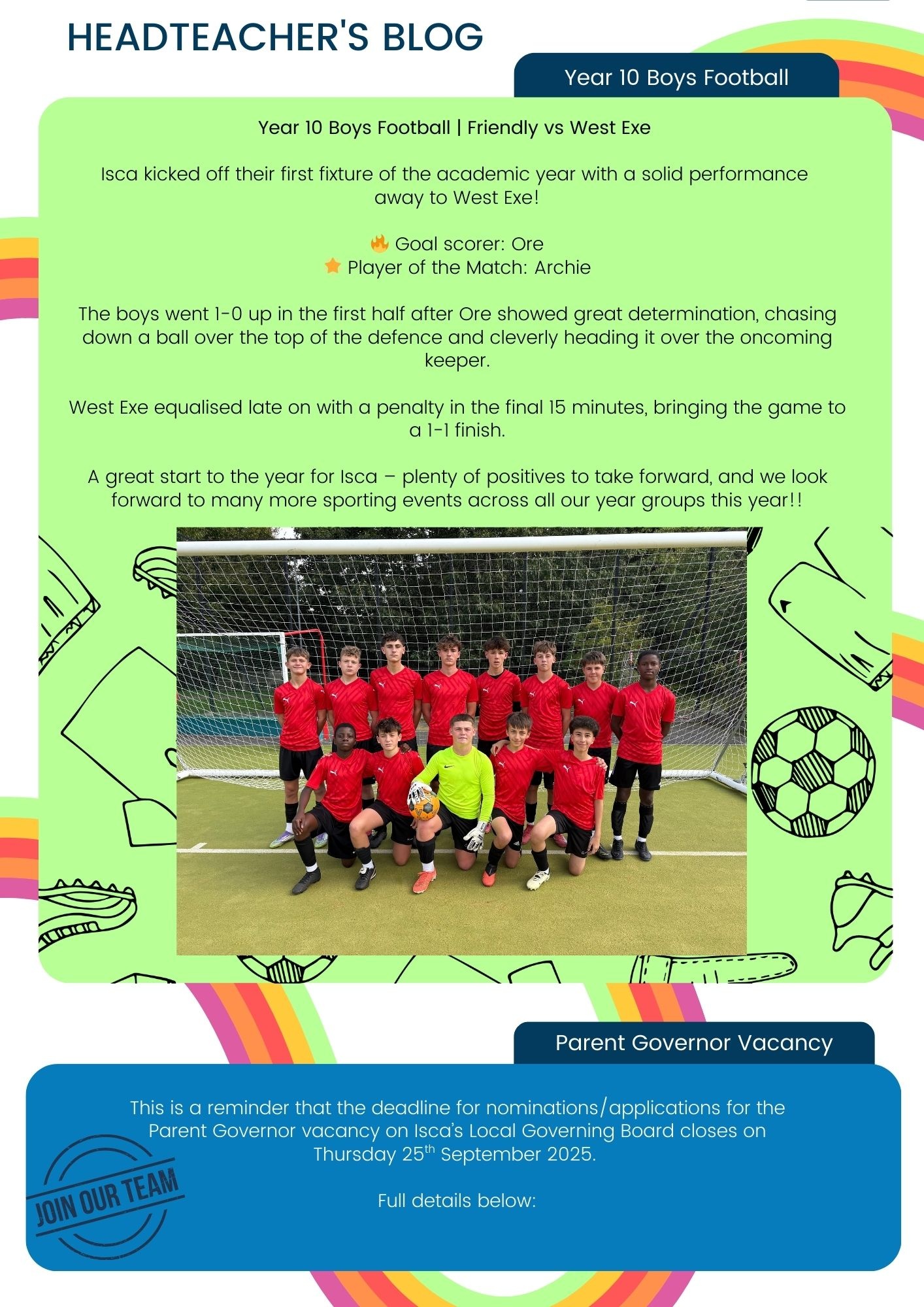 Isca Academy - Friday 19th September 2025